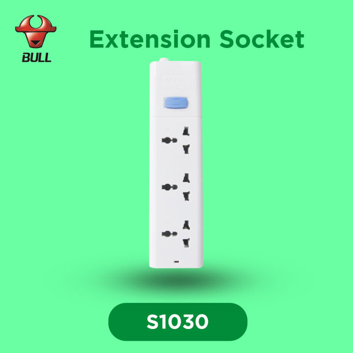 BIG SALE BULL Extension Cord 3 Gang Socket S1030-15 1.5 Meters Cable | Lazada PH