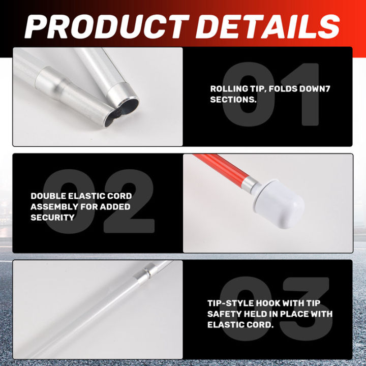 () Aluminum Folding Cane 4-Sec Folding Cane with Rolling Tip for Blind ...