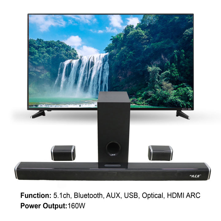 ACE ET-008HT Bluetooth Sounbar Speaker with Subwoofer and Satellite ...