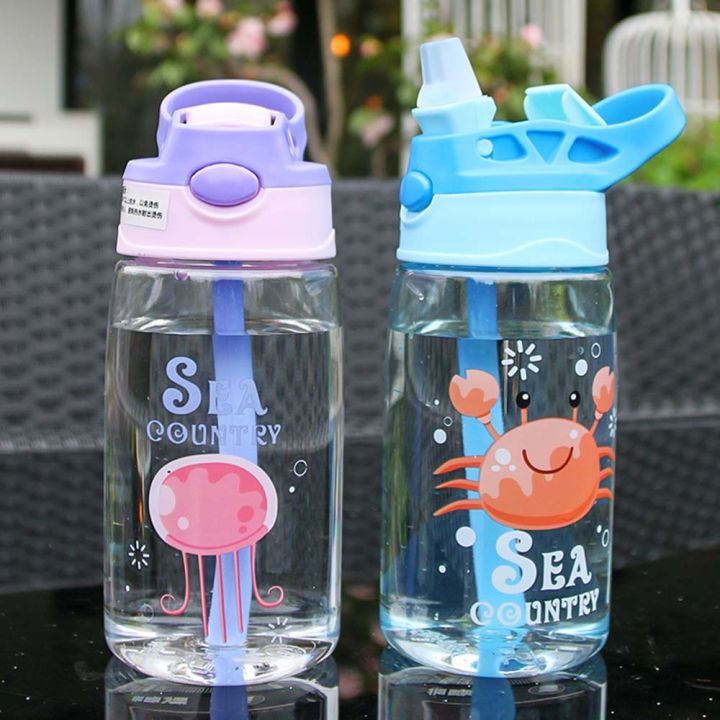 PUERT Portable Kids Soft Silica Gel Straw Cartoon Polypropylene Water ...
