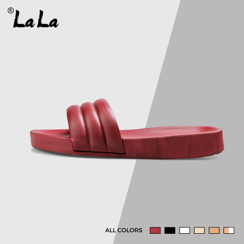 【LaLa】Simple fluffy strap slide trend rubber slippers shoe for women ...