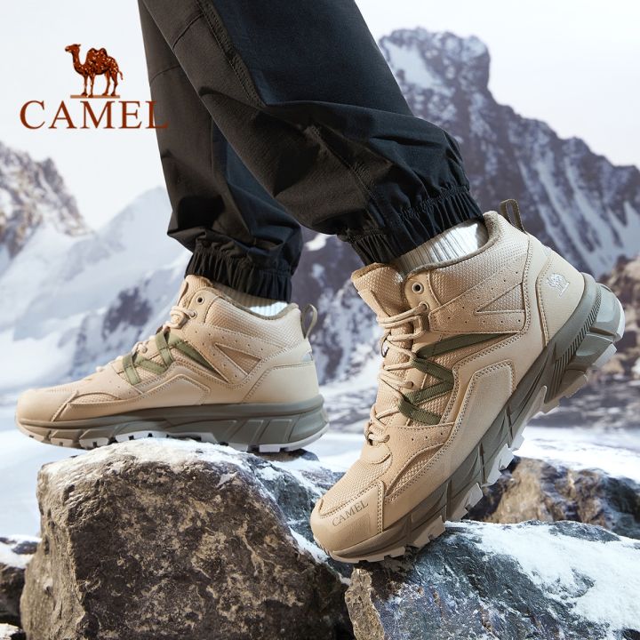 Camel men's velvet warm hiking shoes anti slip outdoor hiking boots ...