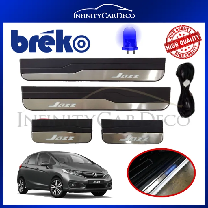 Blue LED BREKO Door Side Sill Step Plate Suitable for Honda Jazz 2014 ...