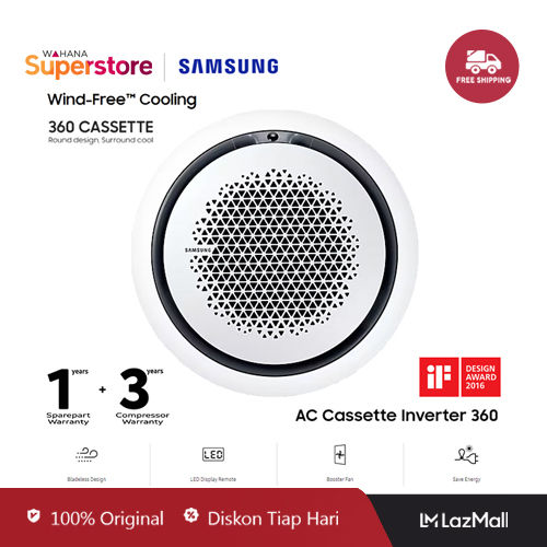 Samsung AC Cassette Ceiling Inverter 360 Wind-Free Round Panel 3 PK - AC071TN4PKC/EA | 071TN4PKC ...