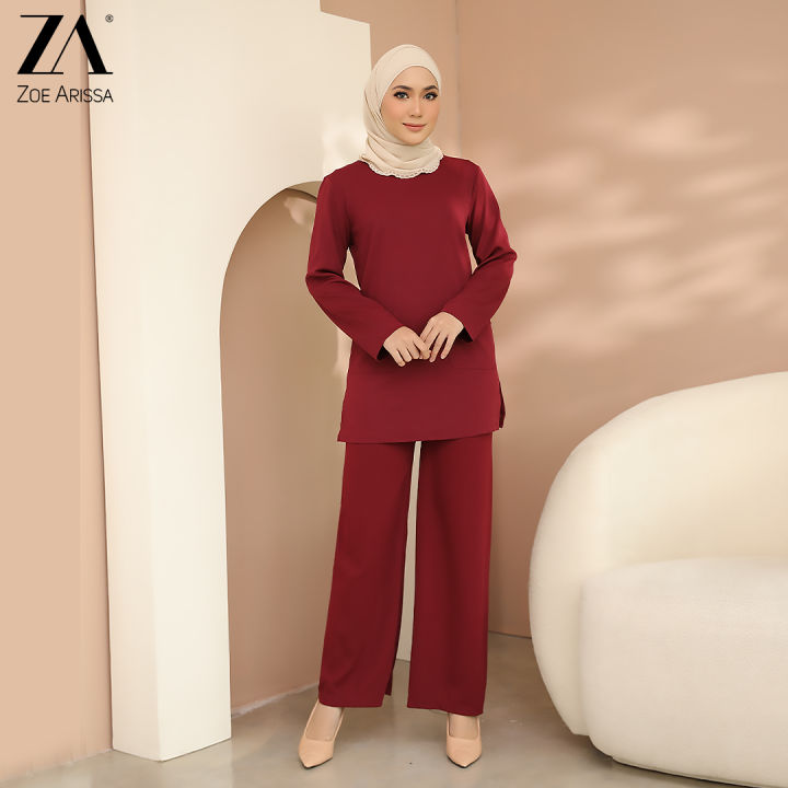 ZOE ARISSA SET MUSLIMAH SET BAJU SELUAR Set Cotton Ironless Murah Baju ...