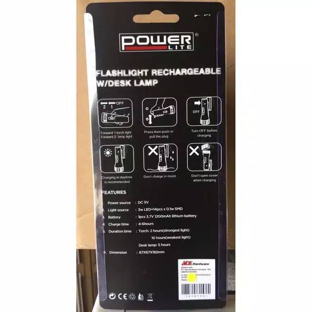 Powerlite Senter Dengan Lampu Meja 2in1 Ace Hardware | Lazada Indonesia