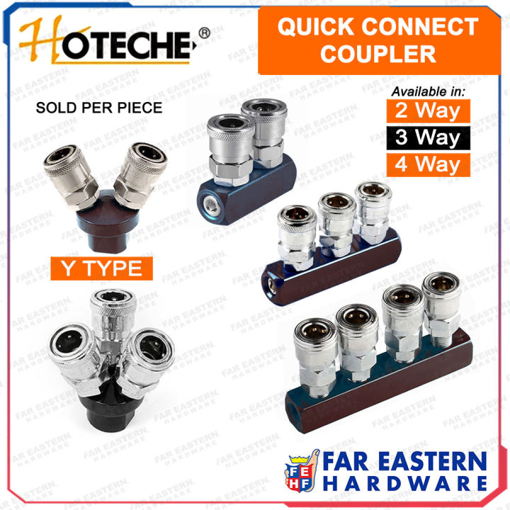 HOTECHE Quick Connect Coupler Set Y Type Coupling Multi Pass 2 | 3 | 4 ...