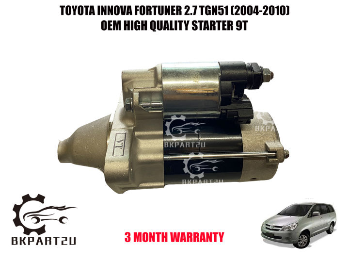 TOYOTA INNOVA FORTUNER 2.7 TGN51 (2004-2010) STARTER MOTOR RECON 9T 3 ...