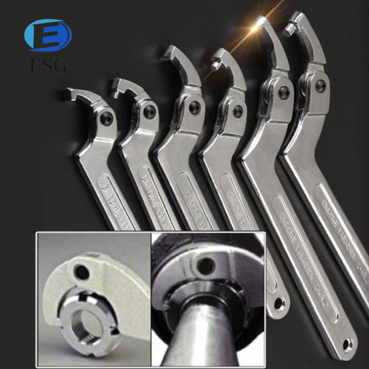 New 19-115mm Multifunctional Crescent Wrench Adjustable Hook C Type Wrench Round Head Spanner ...