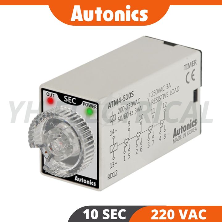 AUTONICS MINIATURE ANALOG TIMER ATM4-510S , 10S, 220VAC | Lazada