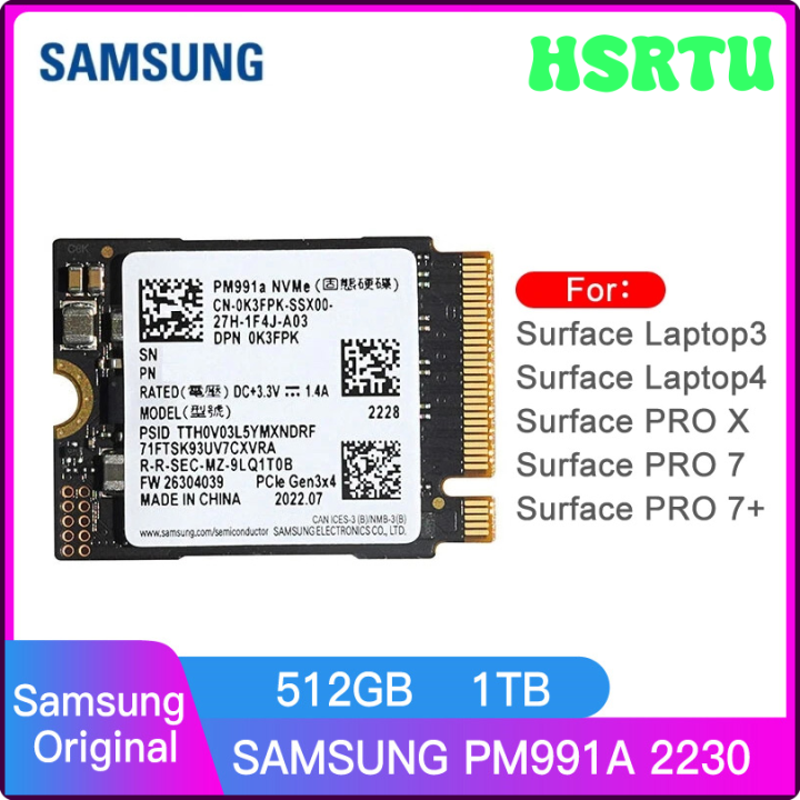 HSRTU Pm991a Samsung/Pm991 1Tb 512Gb Interne Ssd Pcie 3,0X4 Nvme M.2 Ssd Für Microsoft Surface ...