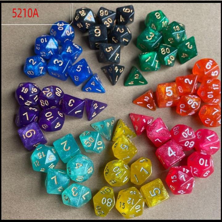 5210A 7Pcs/set อะคริลิค D12 D20 สำหรับ TRPG DND D4 D6 D8 D10 ลูกเต๋า ...