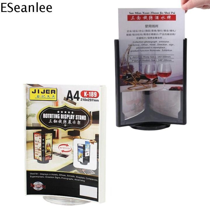 ESEANLEE Three-Sided Acrylic Revolving Table Card Transparent A4/A5 ...
