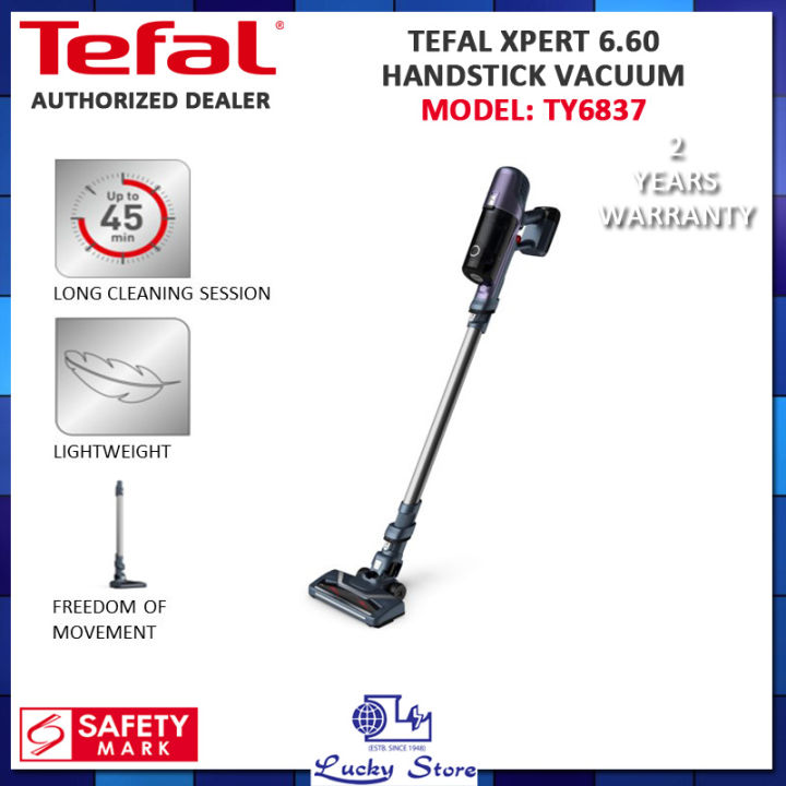 TEFAL TY6837 X-PERT 6.60 CYCLONIC TECHNOLOGY HANDSTICK CORDLESS VACUUM ...