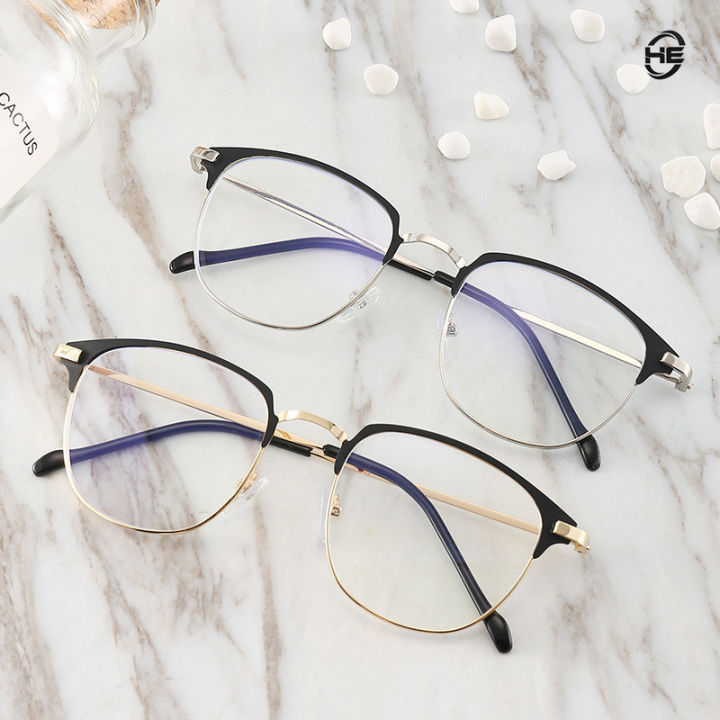HE EYE WEAR Computer Anti radiation/Blue Light Classic Metal glasses ...