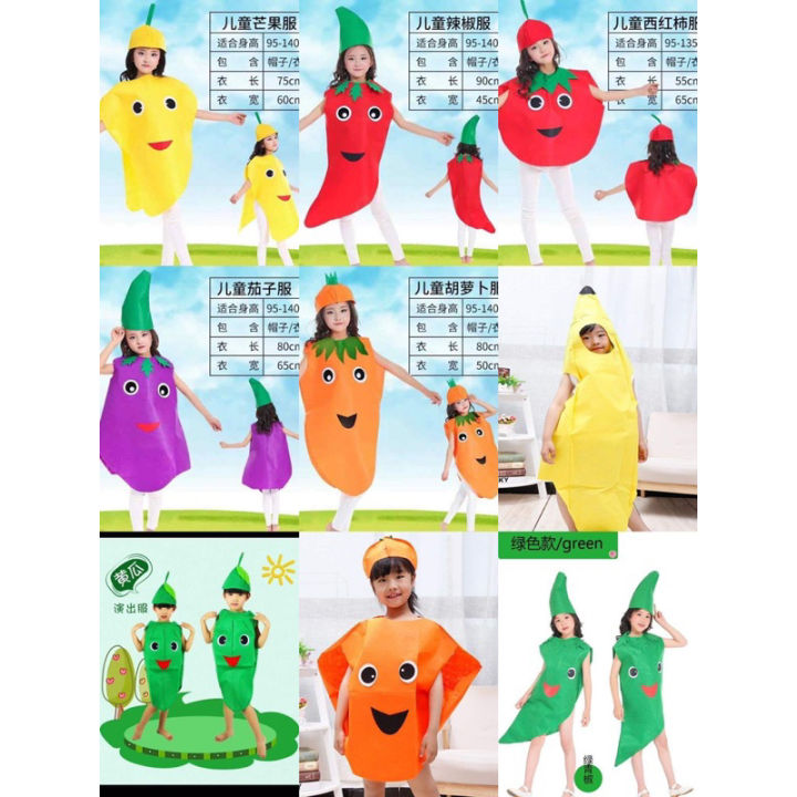 Nutrition Month Costume Fruits and Vegetables for Kids | Lazada PH