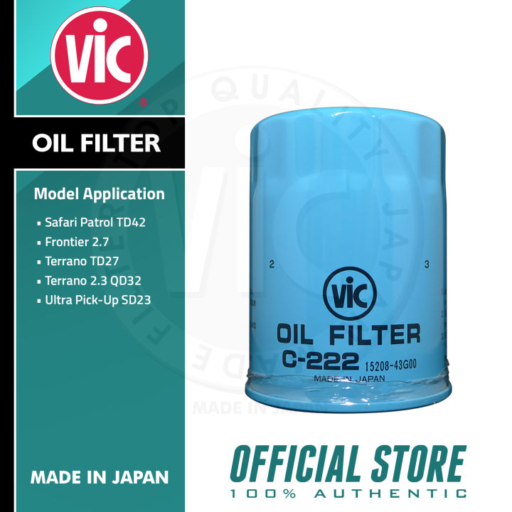 VIC Oil Filter C-222 for Nissan Safari Patrol TD42, Frontier 2.7 ...