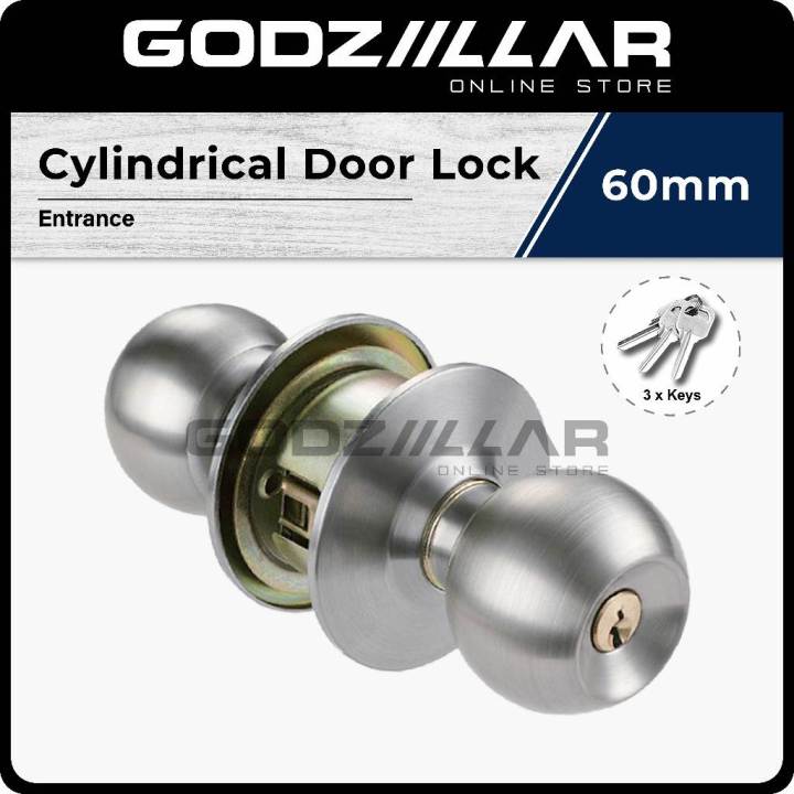 Nietz N10 Premium Stainless Steel Cylindrical Door Knob Lock Set ...