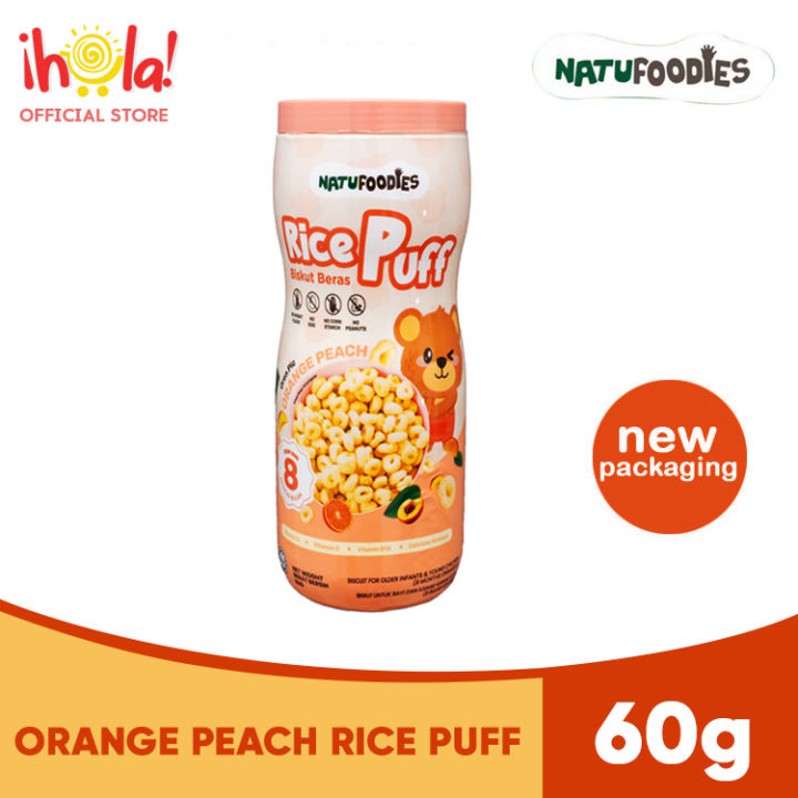 Hola Store NATUFOODIES Rice Puff Orange Peach 60g (Halal Certified ...