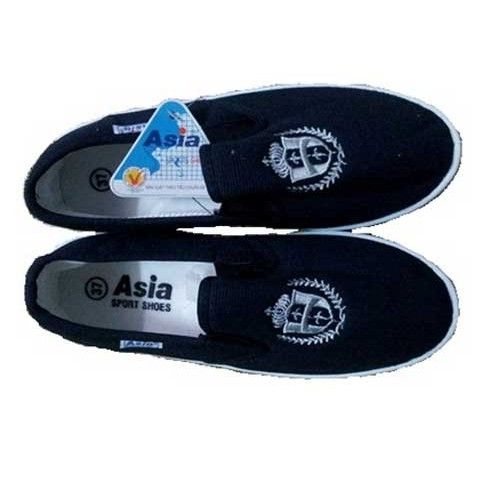 Giày bata vải Asia màu xanh đen không cột dây dành cho nam và nữ lao ...