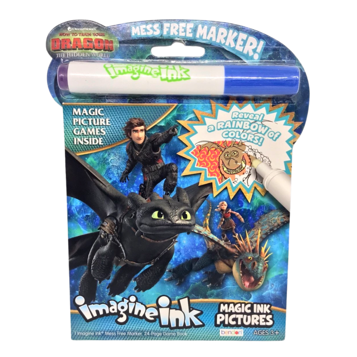 Bendon Imagine Ink Marker with Magic Ink Pictures & Game Book 1 Count ...