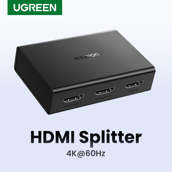 UGREEN กล่องแยกสัญญาณ อุปกรณ์เสริมคอมพิวเตอร์ 4k 60HZ HDR 1 in 2 out HDMI Splitter Dual ...