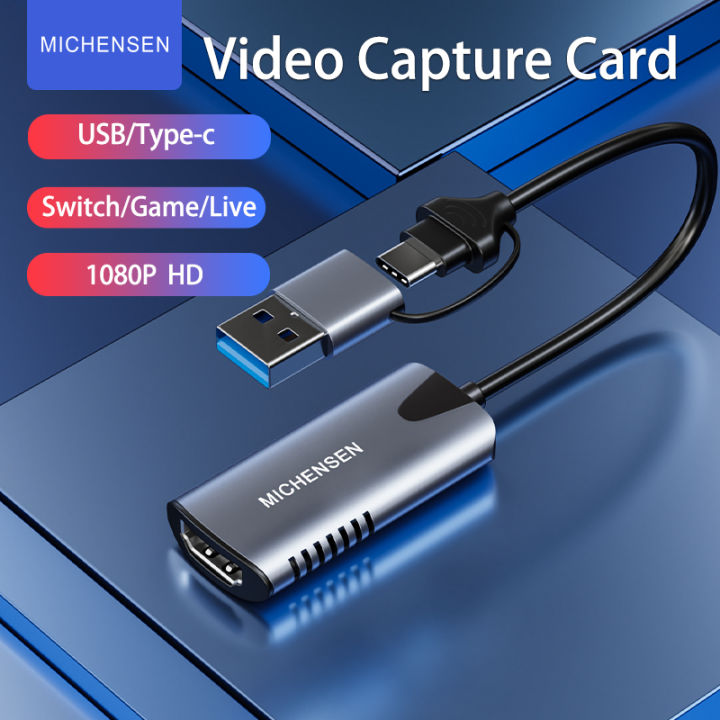 MICHENSEN Mini Video Capture Card,HDMI to USB 2.0 HD Type C Audio ...