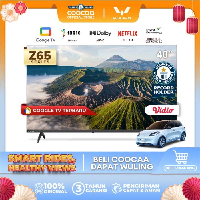 NEW COOCAA 40 inch GOOGLE TV-2K LED-TV (COOCAA 40Z65) | Lazada Indonesia
