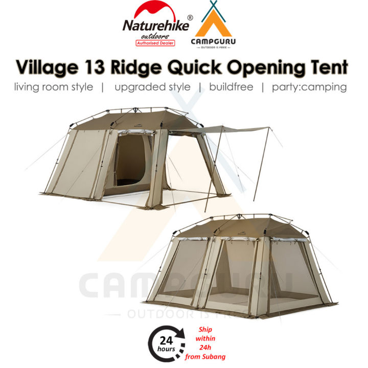 Naturehike Village 13 Series Automatic Quick Opening Family Ridge Tent Cabin Living Room Style ...
