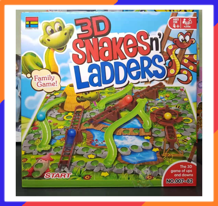 【READY STOCK】3D Snakes n Ladders Family Board Game for Kids Children ...