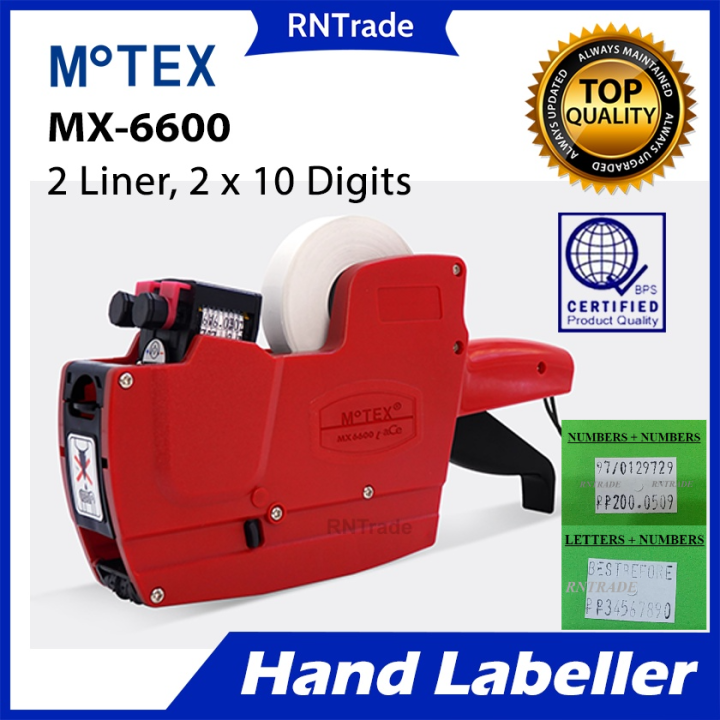 MOTEX 2-liner MX-6600 MX6600 MX 6600 2 Liner Hand Labeler Made in Korea ...
