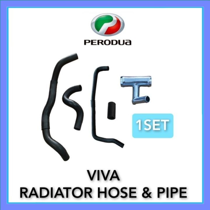PERODUA VIVA RADIATOR HOSE & PIPE SET 5PCS (TOP LOWER BY PASS WATER ...