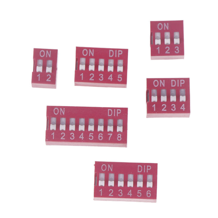 SME 10pcs Slide Type Switch Module 1 2 3 4 5 6 8PIN 2.54mm DIP Red ...