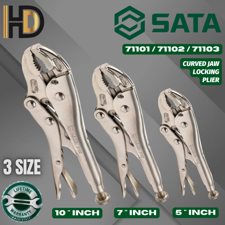 SATA 71103 10" Curved Jaw Locking Pliers LIFETIME WARSATA Curved Jaw ...
