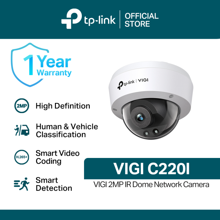 TP-Link VIGI C220I 2.8mm VIGI 2MP IR Dome Network Camera | Smart Detection | CCTV Camera Connect ...