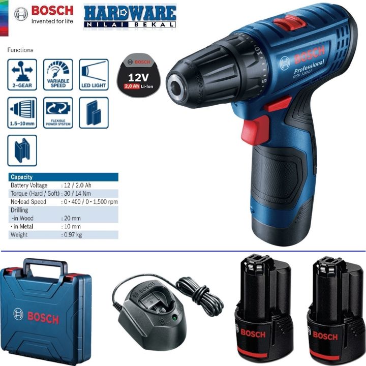 BOSCH GSR 120-LI (GEN 2) Professional cordless drill / driver 2.0AH ...