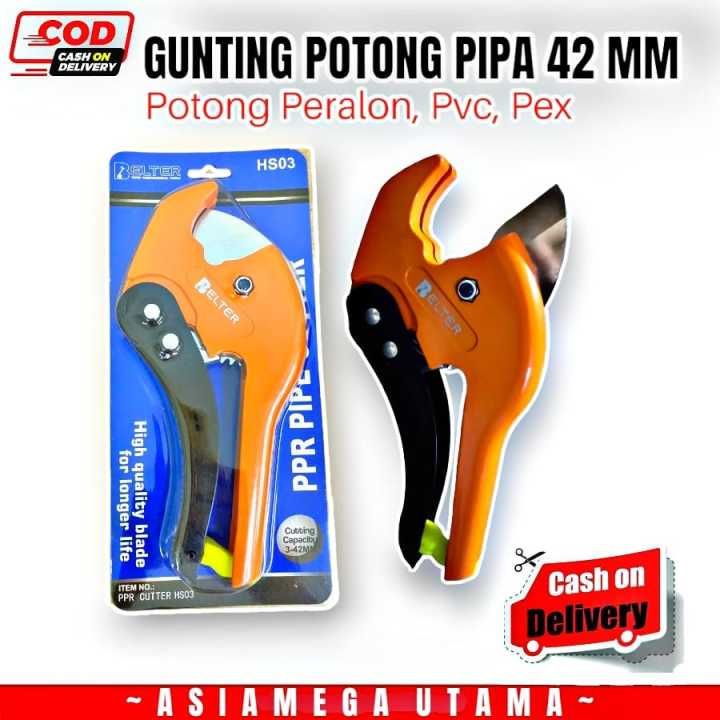 BELTER Gunting Pemotong Pipa PVC Tang Potong Pipe Cutter Besi Plastik ...