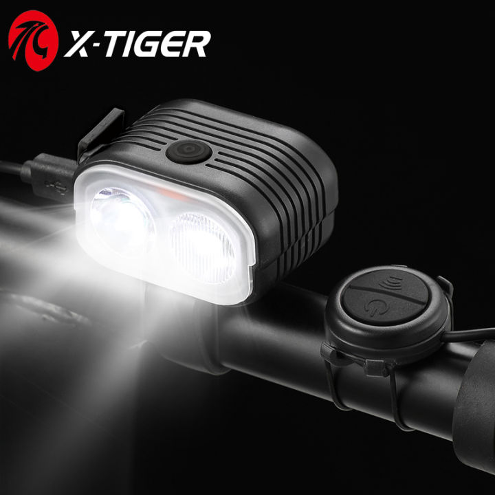X-TIGER Bicycle Headlight with Horn USB Rechargeable Battery Waterproof ...