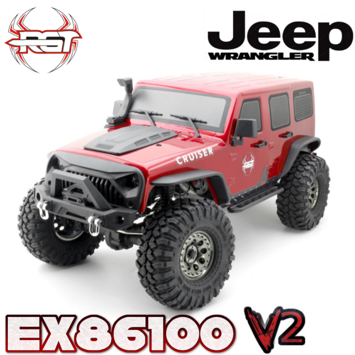 RGT EX86100 V2 Jeep Wrangler Rubicon RC Rock Cruiser Crawler 1/10 RTR ...