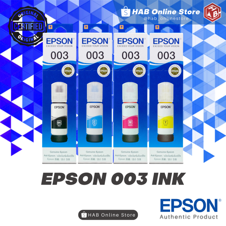 Original Genuine Epson 003 Ink Bottle Black Cyan Magenta Yellow for ...