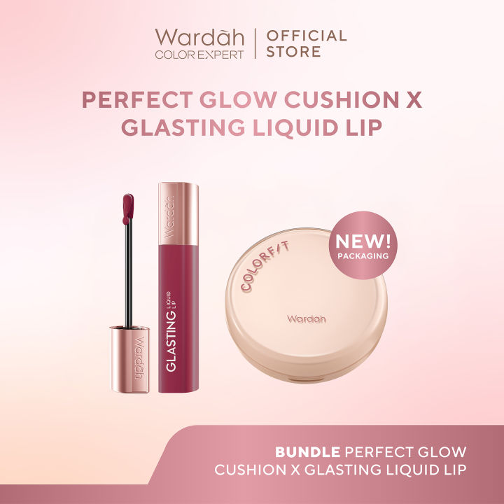 [BUNDLE] WARDAH Paket Glasting Liquid Lip + Colorfit Perfect Glow ...