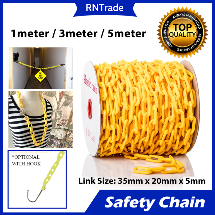 Yellow Adjustable Plastic Chain Safety Chain Multipurpose (1 meter, 3 ...