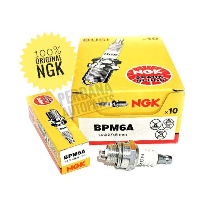 busi ngk bpm6a isi 10 pcs . busi mesin potong rumput dan chainsaw dan fogging dll | Lazada Indonesia