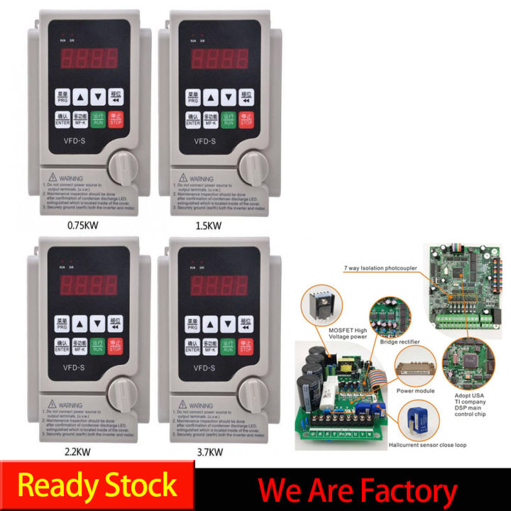 【Flash Promotion】220V 0.4Kw/ 0.75Kw/1.5Kw/2.2Kw/3.7Kw Vfd Single Phase Input 3 Phase Output ...