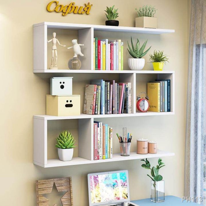 4 Layers Wooden Book Shelf Wall Rack Hanging Book shelves Wall Books ...