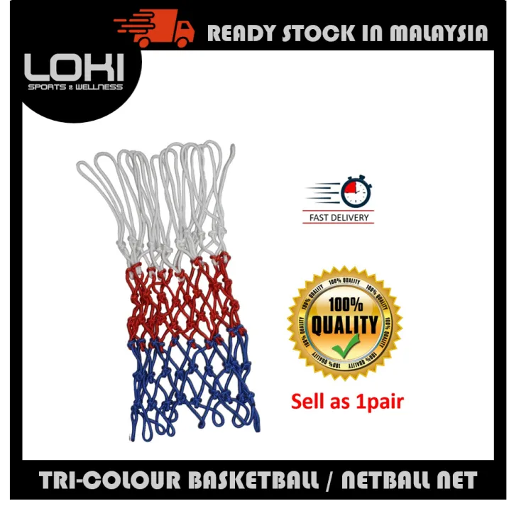 [READY STOCK] BASKETBALL / NETBALL NET Tri-colour PREMIUM QUALITY | Lazada