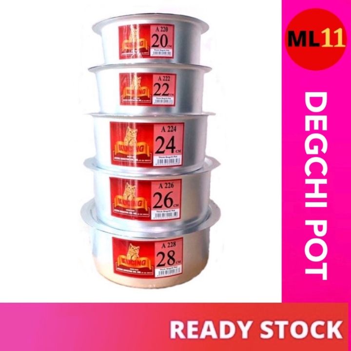 KUCHING Thick Aluminum Pot (16cm-30cm) / Periuk Masak Cap / Indian Pot ...