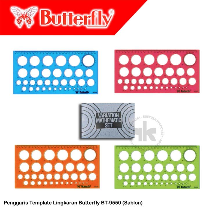 Butterfly Template Ruler Penggaris Sablon Lingkaran BT-9550 | Lazada ...