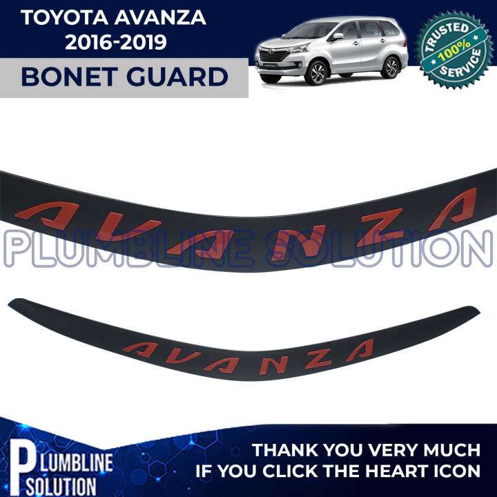 Bonnet Guard for Toyota Avanza G J E 2016 2017 2018 Black With Red ...
