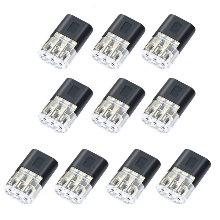 Pack of 10 Three Pin Terminals Connectors with Lock for Safe and Easy ...
